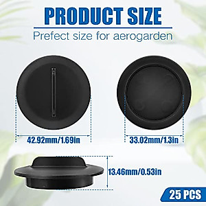 25pcs Plant Spacer Kit, Garden Plant Spacers Round Spacer Cover Plant Deck Openings for Aerogarden Indoor Hydroponic Growing System (Black)