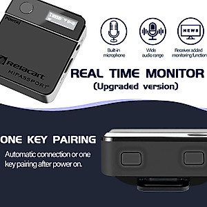 RELACART Mi1 Wireless Lavalier Microphone, 2.4G Wireless Lapel Mic System with 1 Transmitter and 1 Receiver Compatible with DSLR Camera, Camcorder, Smartphone for Vlogging, Streaming, YouTube