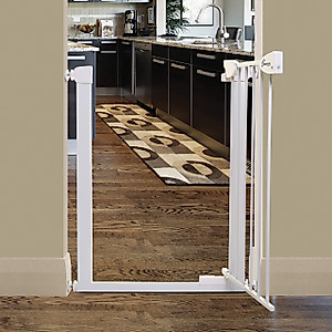 Dreambaby Boston Magnetic Auto Close Baby Gate - Indoor Safety Gates - Fits Opening from 24.25-26.5inch Wide & 29inch Tall - with Smart Stay Open Feature - White