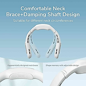 JISULIFE Portable Ultimate Bladeless Neck Fan, 【3+1 Speeds】 Rechargeable Personal Fan for Neck with Multi Motors, USB Wearable Fan for Outdoor, Home, Office, with Silicone Neck Brace - Space Grey