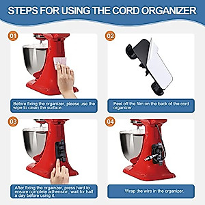 Upgraded Cord Organizer for Kitchen Appliances, 6 Pcs Cord Wrappers Stick On Kitchen Small Appliances, Kitchen Gadgets for Mixer, Air Fryer, Coffee Maker, Instant Pot and Toaster.