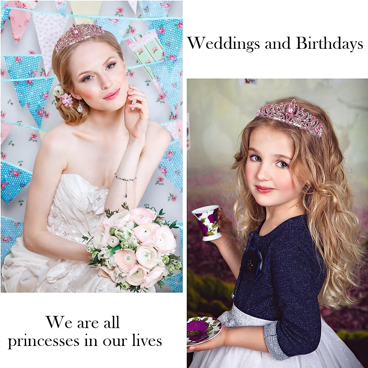 Birthday Tiaras for Women, Princess Crown Tiara, Happy Birthday Crowns for Women, Birthday Crown for Girls Birthday Sash, Happy Birthday Decorations for Women, Birthday Accessories