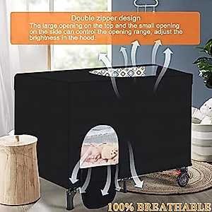 Funvalley Surperfect Blackout Crib Canopy Cover Stretchy Breathable Travel Netting Tent and Shade Stretch Up to 40"×30" for Indoor and Outdoor Children's Sleep Safety