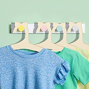 Geetery 50 Pcs Wooden Baby Hangers Kids Hangers Toddler Hangers with Notches for Children Shirt Coat Pants Clothes, 8.98 x 4.76 Inches/ 22.8 x 12.1 cm