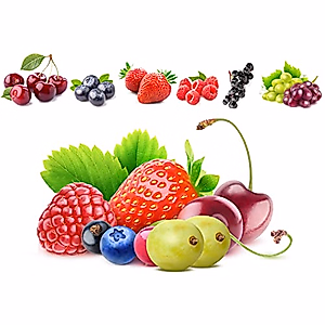 6 Types Mix Fruit Seeds for Planting Strawberries Grape Raspberries Blueberry Elderberry Cherry Seeds 560+ Non-GMO Heirloom and Organic for Home Garden / Bonsai Berry Seeds Sweet and Delicious