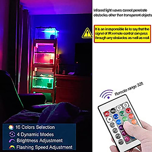 MingDak Fish Aquarium Tank Light - Aquarium Background Light with Timer Auto On/Off,Wireless Remote Control,RGB Colored Changing, Underwater Submersible LED Light,7.5 inch 9 LEDs