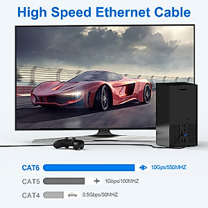 350FT Cat6 Outdoor Ethernet Cable, In-Ground, Heavy Duty Direct Burial, 24AWG CCA Patch Cord, POE, UTP, Waterproof, LLDPE UV Resistant, Network, Internet, LAN, Cat 6 Cable 350 Feet with 25 Cable Ties