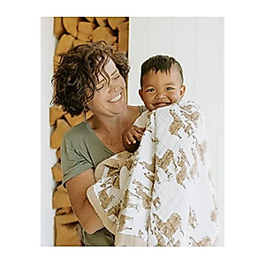 Little Unicorn Llama Llama Cotton Muslin Quilt Receiving Blanket | 100% Cotton | Super Soft | Babies and Toddlers | 30” x 40” | Machine Washable