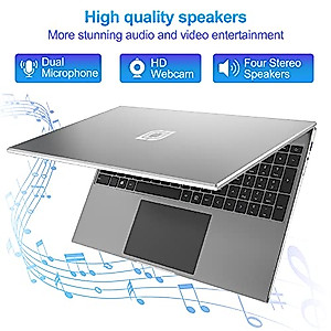 jumper 16" Laptop, Quad-Core Intel N100 CPU, 16GB DDR4 RAM 512GB SSD, FHD IPS Screen(1920x1200), Windows 11 Laptop Computer with Four Stereo Speakers, Dual Band-WiFi, BT4.0, 38WH Battery, Gray.
