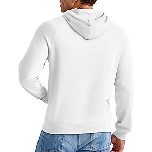 Hanes Men's French Terry Pullover Hoodie, White, Medium