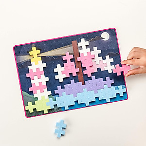PLUS PLUS - BIG - BIG Picture Puzzles, Pastel Color Mix - Construction Building Stem Toy, Interlocking Large Puzzle Blocks for Toddlers and Preschool