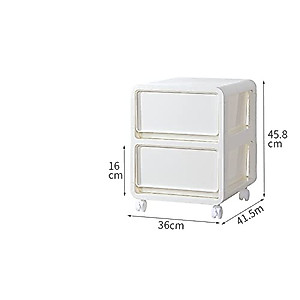 HIGOH Bedside Table Wheeled Bedside Drawer Cabinet Bedside Cabinet Bathroom Living Room Snack Kitchen Storage Plastic Storage Cabinet Nightstand