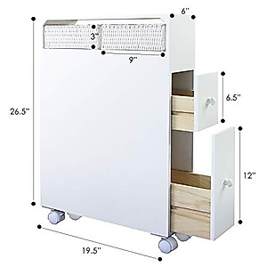 Jerry & Maggie - Bathroom Storage Cabinet Movable Toilet Organizer Free Standing Toilet Rack Multi Tier Accessory Sets Home Livingroom Space Saver Storage Stand Cabinet with Drawers & Units | MDF