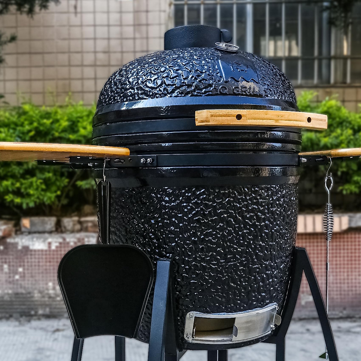 Ash Pan for Big Green Egg, Stainless Steel Ash Tool Kit Ash Tool Poker Rake Set for Big Green Egg Large, for Kamado Joe, for Charcoal Smoker Wood Burning Stove