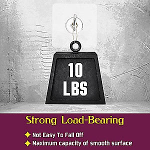 Yinkin 10 Pcs Command Ceiling Hooks Self Adhesive Stainless Steel Eye Hooks No Hole Hanger Transparent Waterproof Seamless Oilproof Wall Hooks 10lb (max) for Hanging Plant Lights