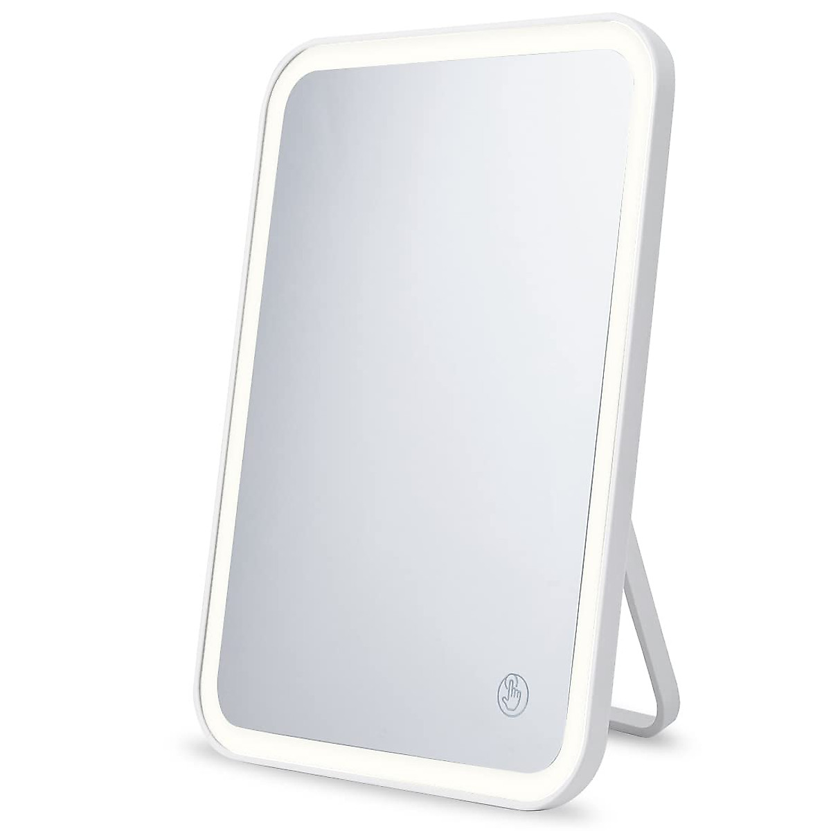 Beautrayn Makeup Mirror with Light, Touch Screen Vanity with 3X Mirror, USB Rechargeable 3 Color Lighting Modes, Adjustable Metal Stand 90° Rotation, Hanging Bathroom for Shower, Travel