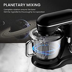 Stand Mixer, KICHOT 10+P Speed 4.8 Qt. Household Stand Mixers, Tilt-Head Dough Mxier with Dough Hook, Beater, Wire Whisk & Splash Guard Attachments for Baking, Cake, Cookie, Kneading, SM-1533