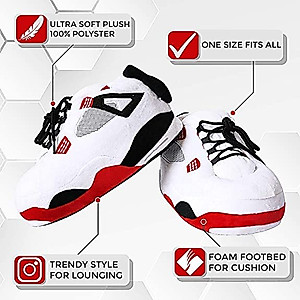 Auden Group Sneaker Slippers Comfy, and Trendy Sneakers for Men, Pure Polyester Womens Sneakers | Fluffy Slippers with Standard Shoes Size that Fits All (Black, White & Red)