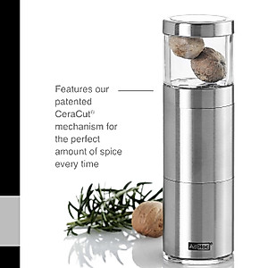 Adhoc Muskatino Nutmeg Mill Spice Grinder | Stainless Steel/Acrylic | Aroma Cap, Compact