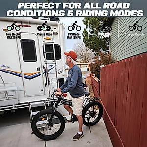 Ebikes for Adults,Dual Motor 3000W Folding Electric Bike 48V23AH Removable Battery, 26x4 inches Fat Tire E Bikes Professional SHIM 7 Speed, Full Suspension bicicleta electrica for All Terrain