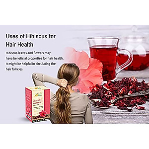 Herbs Botanica Hibiscus Flower Dried Organic For Tea, Hair Growth, Flor De Jamaica Organica Whole Full Flower Petals Cake Decoration & Cocktails 7.05 Oz / 200 Gms