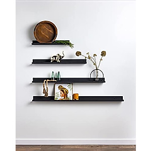 Infinite Design Floating Metal Wall Shelf – Minimalist Premium Floating Shelves MADE IN USA | Easily Mounted, Perfect Floating Shelf for your Living Room, Kitchen, Bathroom or Bedroom | Black, 48 Inch