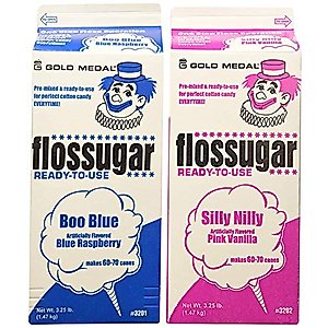Concession Essentials - CE Floss Sugar -2pk Cotton Candy Floss Sugar 2 Pack (Pink Vanilla and Blue Raspberry)