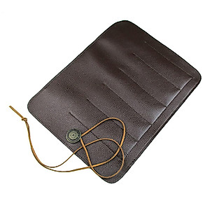 Hemoton 2 Pcs Leather Chef Knife Roll Bag Foldable Knife Culinary Bag Kitchen Knives Holder Organiser Utensils Wrap Bag Makeup Brush Roll Pouch Travel Tool Storage Container