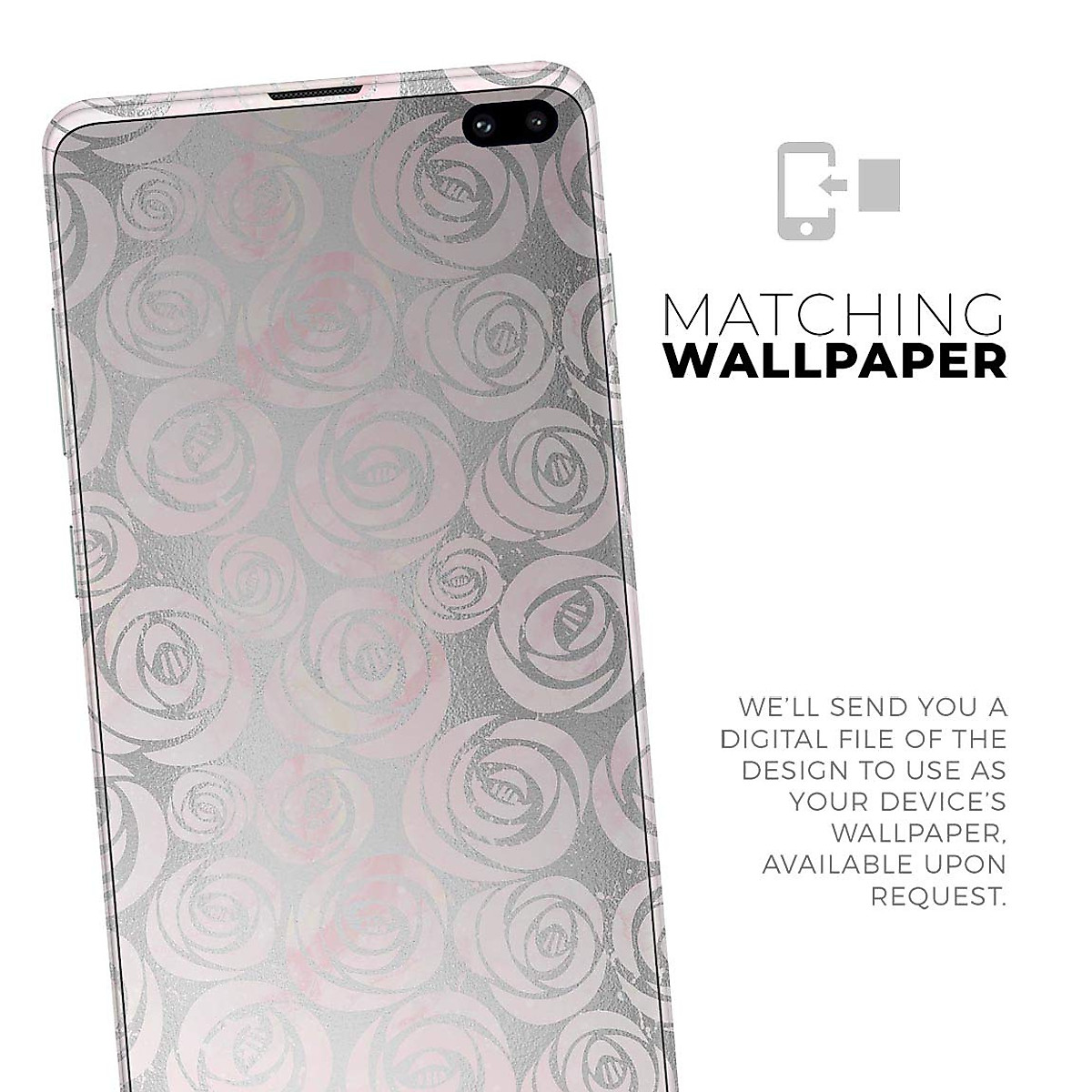 DesignSkinz Karamfila Silver & Pink Marble V15 Protective Vinyl Decal Wrap Skin Cover Compatible with The Samsung Galaxy S20 (Screen Trim & Back Glass Skin)