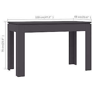 YPWRENH Coffee Table Cocktail Table Dining Table Gray 47.2"x23.6"x29.9" Engineered Wood for Dining Room, Kitchen or Living Room