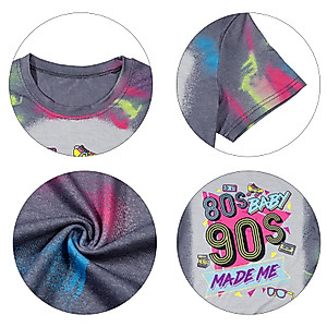 FLOYU 80s Baby 90s Made Me Shirt 90s Womens T-Shirt 90s Outfit Tops Vintage 80s 90s Tee Tops Casual 90s Party Shirts Top