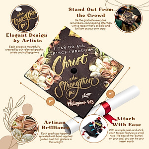 Once Upon A Time Graduation Cap Topper 2024 Graduation Gift Graduation Cap Decorations Handmade, I can do All Things Through Christ Strengthen me. Philippians