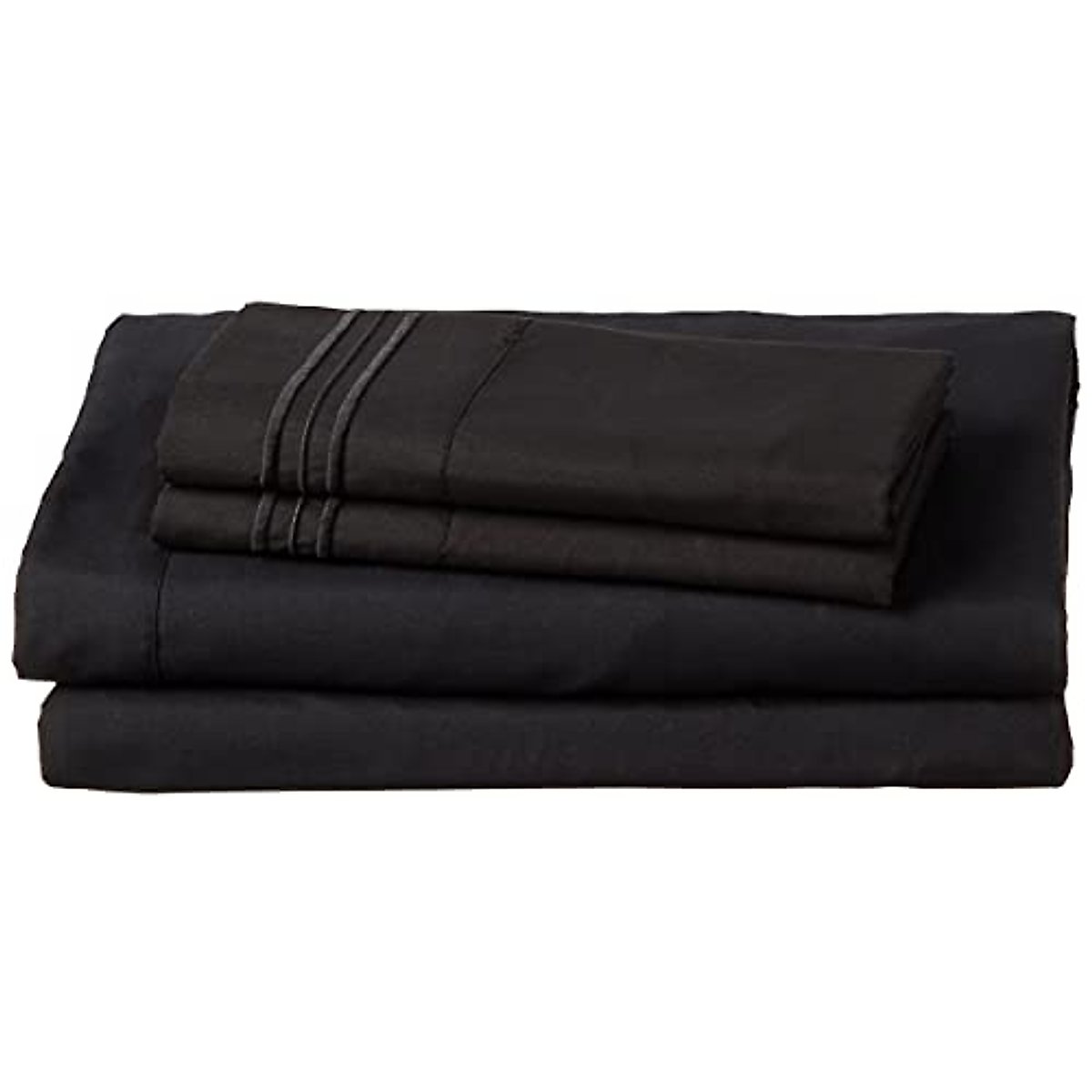 King Size Sheets - Breathable Luxury Bed Sheets with Full Elastic & Secure Corner Straps Built In - 1800 Supreme Collection Extra Soft Deep Pocket Bedding, Sheet Set, EXTRA DEEP pocket - King, Black