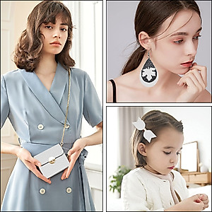 Picheng Solid Colored White Faux Leather Sheets PU Synthetic Leather Perfect for Craft DIY Handmade Jewelry Earrings Bow Making (White)