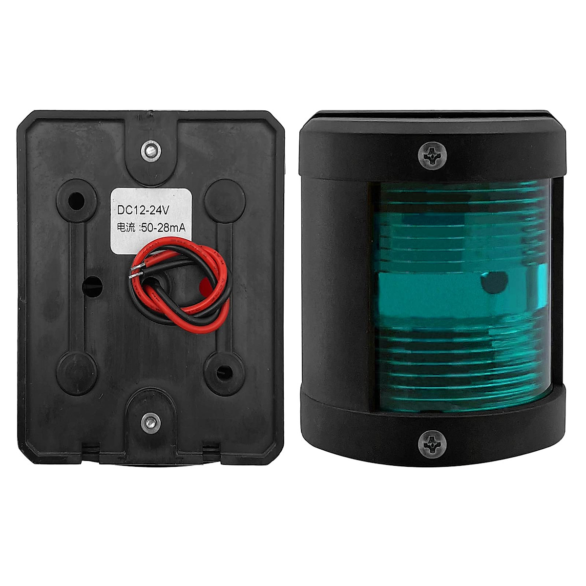 ISURE MARINE Boat Green Starboard and Red Port Side Black Stern LED Navigation Light 90° IP66 Anchor Signal Mast Light