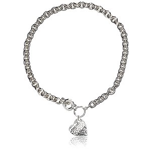 GUESS womens "Basic" Silver and Crystal Graffiti Heart Toggle Pendant Necklace, 16"