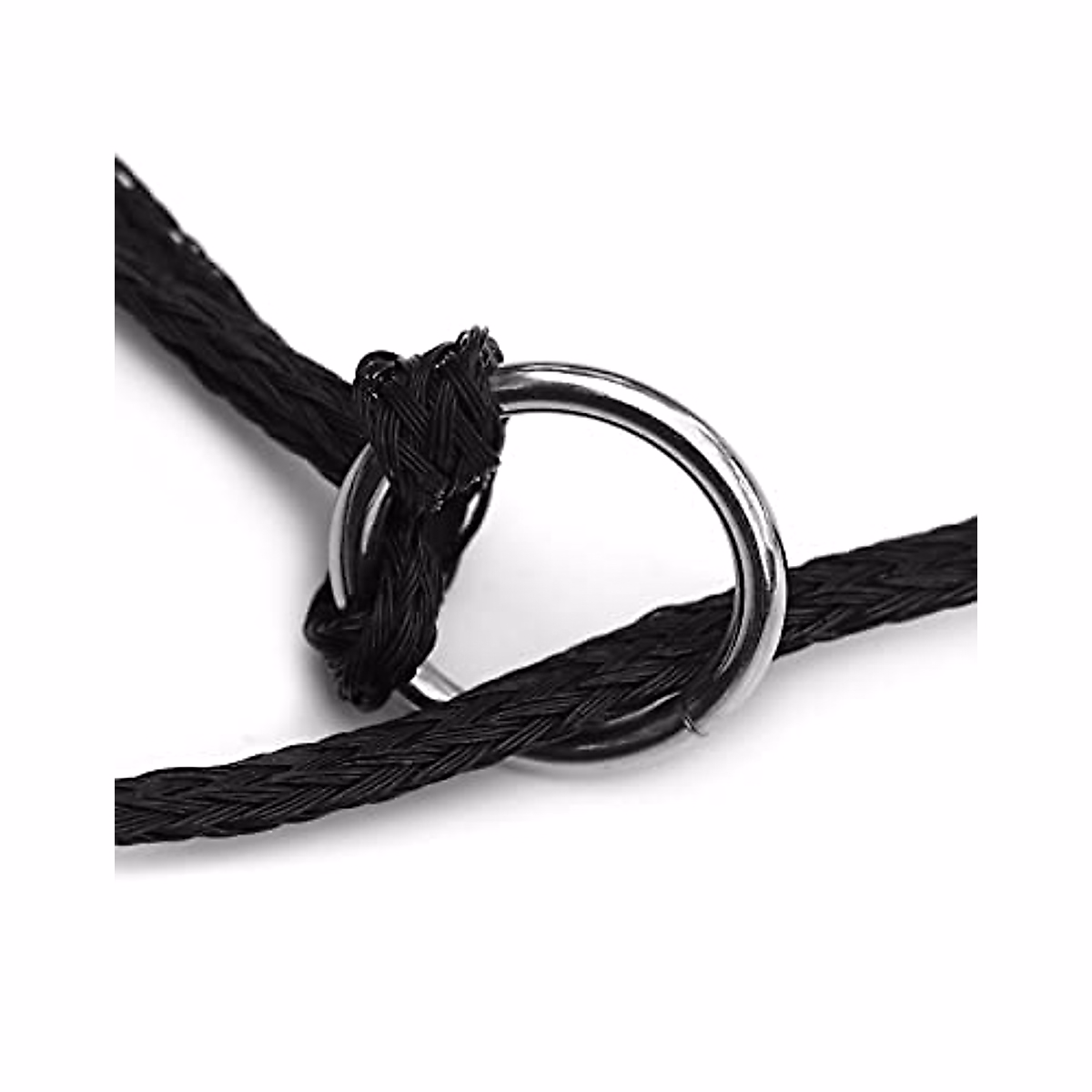 QWORK Horse Hay Net, 2 Pack 4" Hole Hay Feeders, 40" Slow Feeding Hay Nets with Metal Rings Equestrian Feeding Supplies Slow Down Feeding Speed