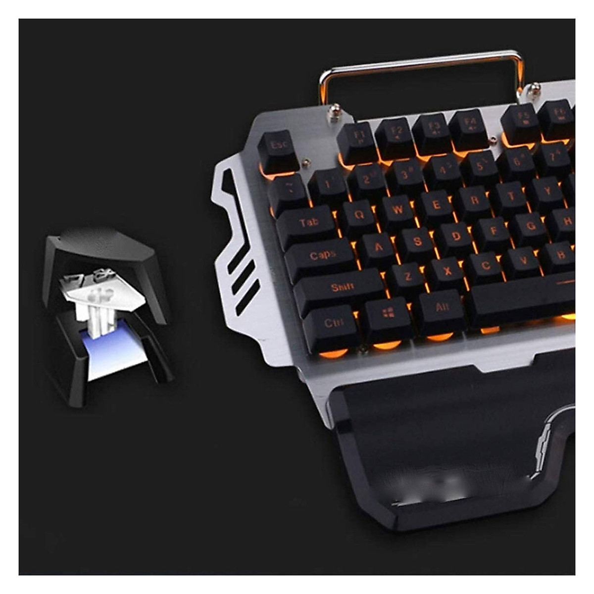 RGB Gaming Keyboard and Backlit Mouse and Het Combo USB Wired Backlit Keyboard LED Gaming Keyboard Mouse Set Het with Microphone for Laptop PC Computer Game and Work