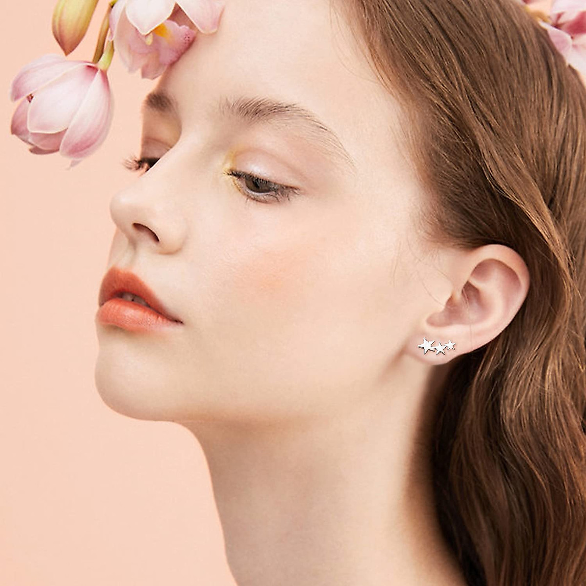 Sterling Silver Star Stud Hypoallergenic Stars Post Earrings for Girls Teens Women