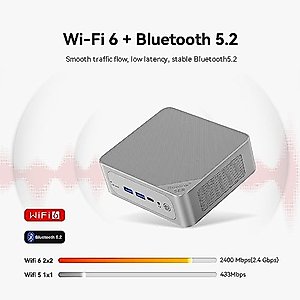 Beelink SER5 MAX Mini PC, AMD Ryzen 7 5800H(up to 4.4GHz) 8C/16T, Mini Computer 16GB DDR4 RAM 1TB NVMe SSD, Mini Desktop Computer 4K 60Hz Triple Screen Display HDMI&DPUSB-C WiFi6 BT5.2 WOL 54W HTPC