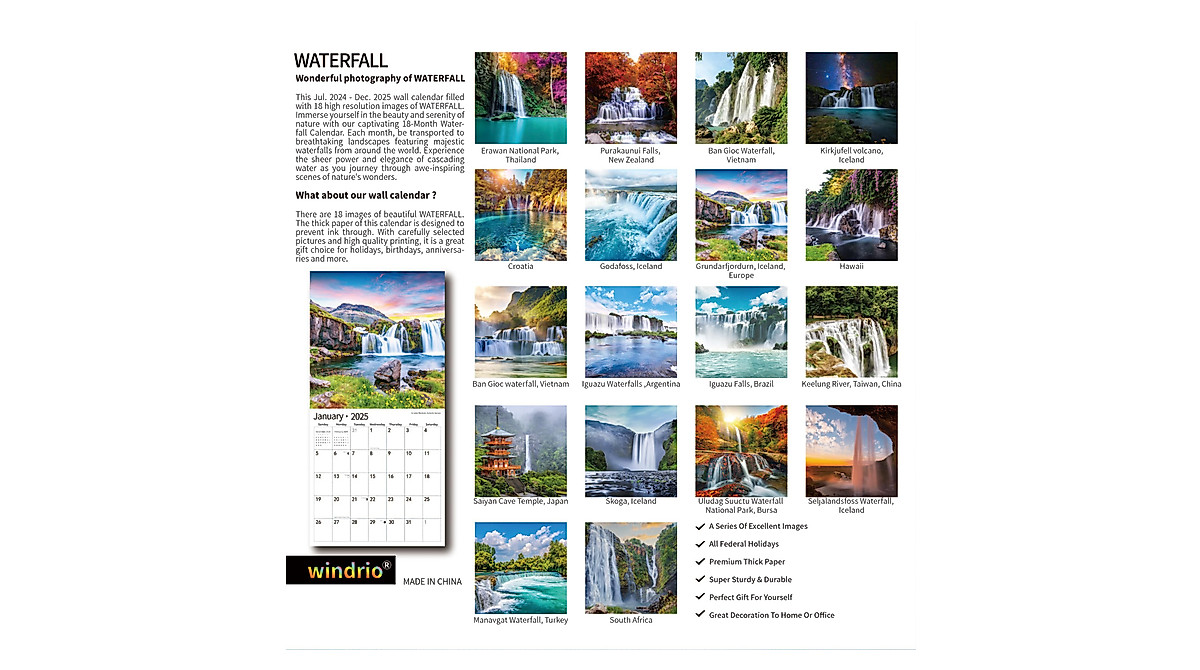 2024-2025 Wall Calendar - Organize with Nature's Beauty