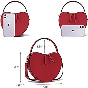CATMICOO Small Heart Shaped Purse for Women with Removable Crossbody Strap