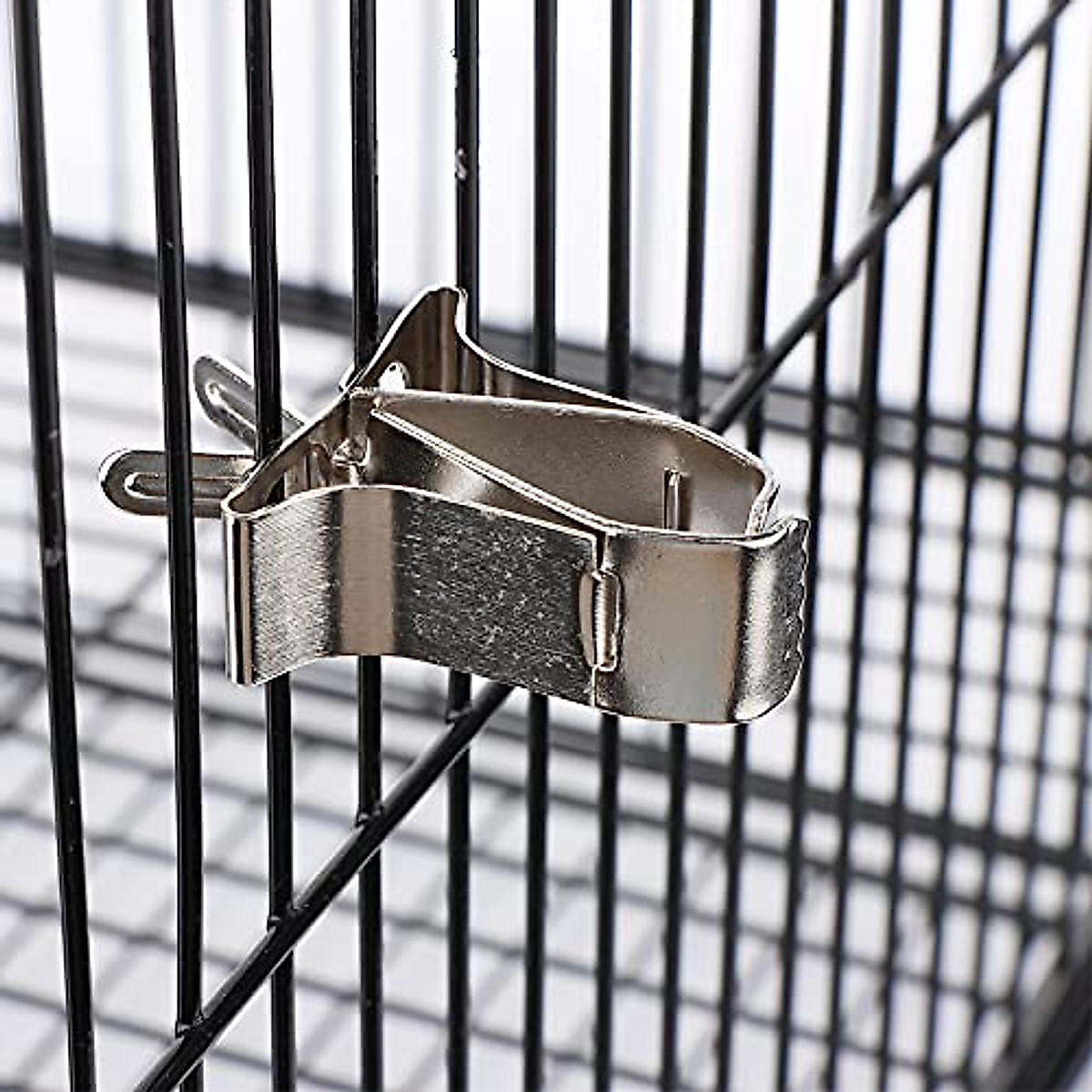 6 Pcs Bird Food Holder Parrot Cage Seed Feeder Stainless Steel Vegetable Fruit Clip for Bird Cockatiel Parrot Hamster