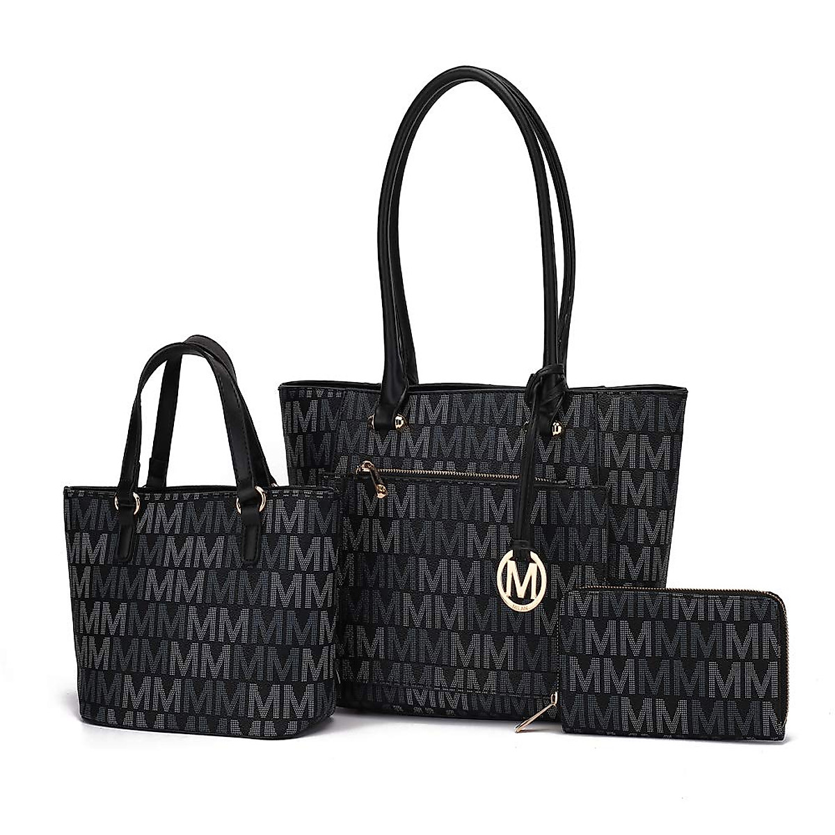 MKF Collection 3-PC Set, Shoulder Bag for Women, Small Tote Handbag & Wristlet Purse – Top Handle PU Leather Handdbag by Mia K