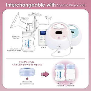 Maymom Pump Parts Compatible with Spectra S2 Spectra S1 Valves Tubes Bottles Backflow Protectors, Not Original Spectra S2 Replacement Pump Parts Spectra 32mm Flange Spectra Duckbill Valve