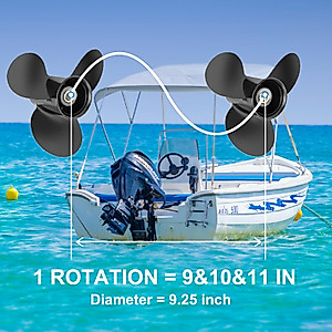 Qiclear 9.25 x 9 &10&11 | 14 Spline Tooth Upgrade Aluminum Outboard Propeller fit Mercury Engines 9.9/15/20HP Tohatsu Engine 9.9HP 15HP 18HP, RH (9.25x10)