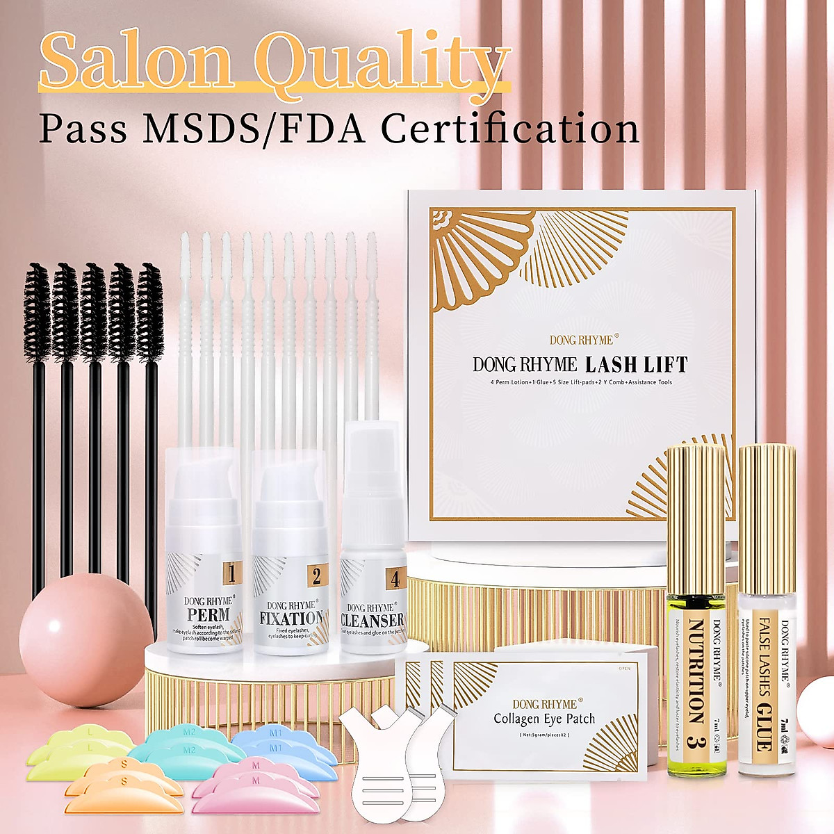 2024 Upgraded Lash Lift Kit, 2 in 1 Brow Lamination Eyelash Perm Kit, Professional Instant Lash Lift Extensions, Semi-Permanent Lash Lifting Curling Perming Wave, Salon Result for a Supermodel Look