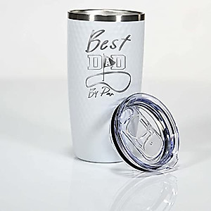 Mato & Hash 20oz Dimpled Tumbler Custom Golf Tumbler For Dad or Grandpa (Best Dad By Par)