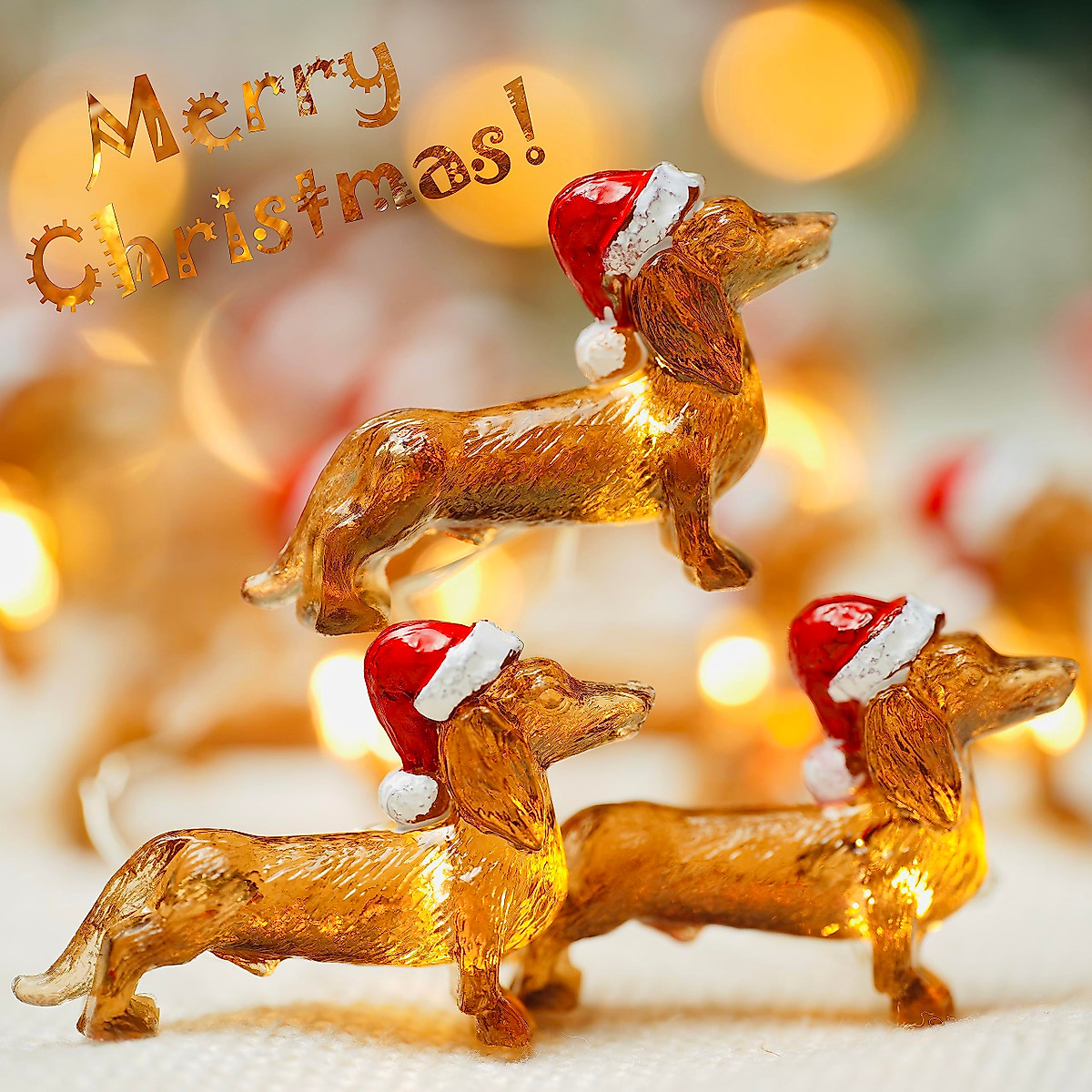 KAiSnova Dachshund Dog String Lights 10ft 30 LED Battery Operated Fairy Lights with Remote and Timer Dachshund Gifts for Women Christmas Lights for Indoor Outdoor Wedding Birthday Parties Xmas Tree