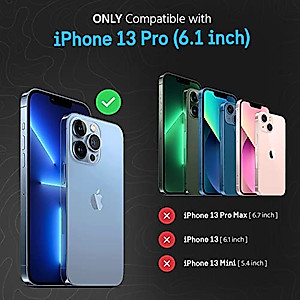 Pelican iPhone 13 Pro Case with Screen Protector [Compatible With MagSafe] [10FT MIL-Grade Drop Protection] Shockproof Phone Cover for iPhone 13 Pro with 9H Tempered Glass, Anti-Yellowing - Clear